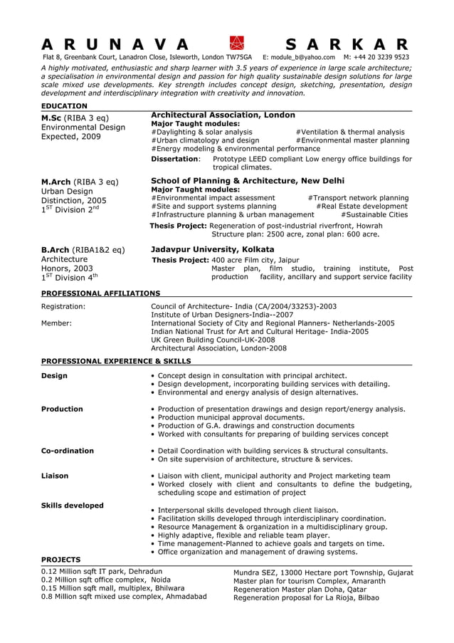 Arunava Sarkar Cv | PDF