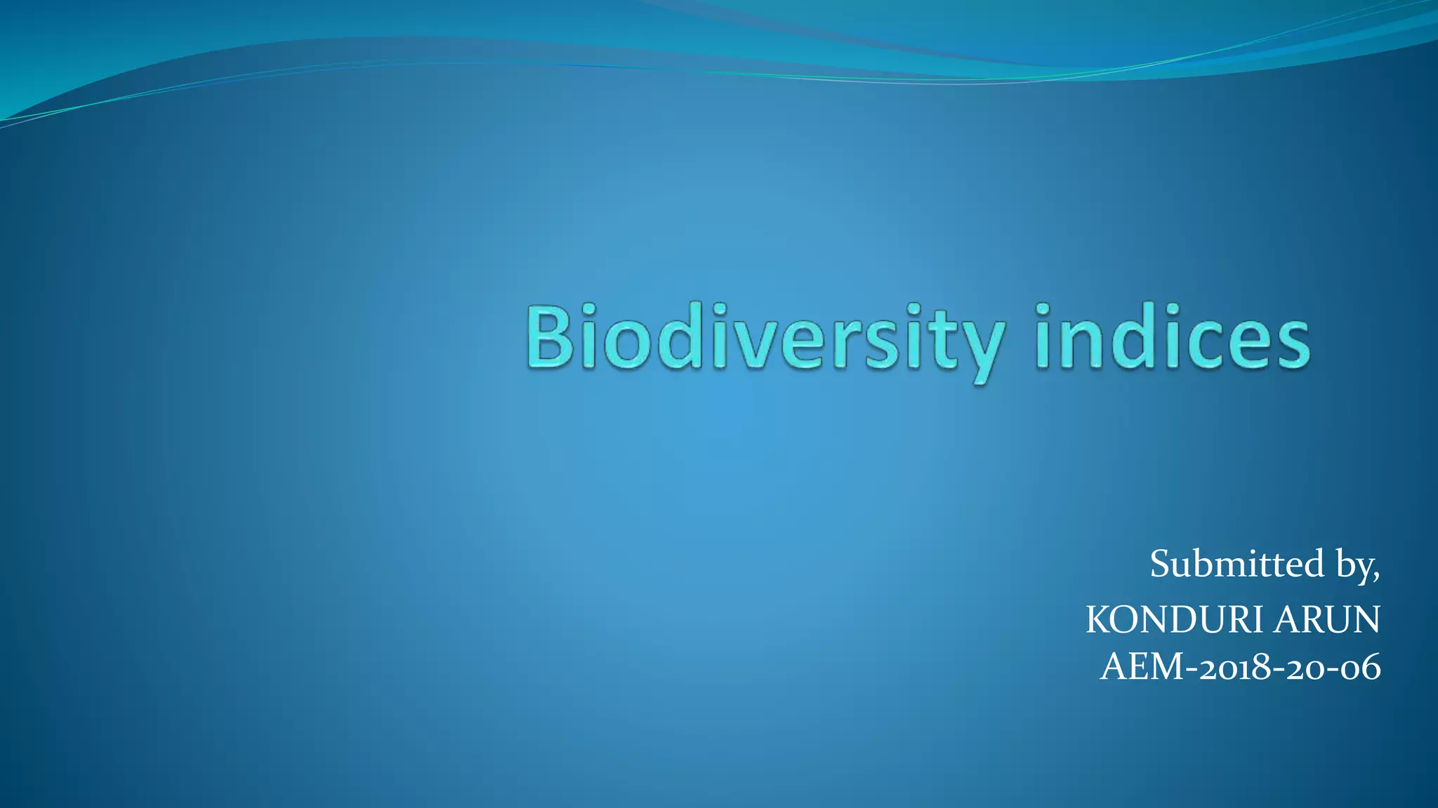biodiversity indices | PPTX