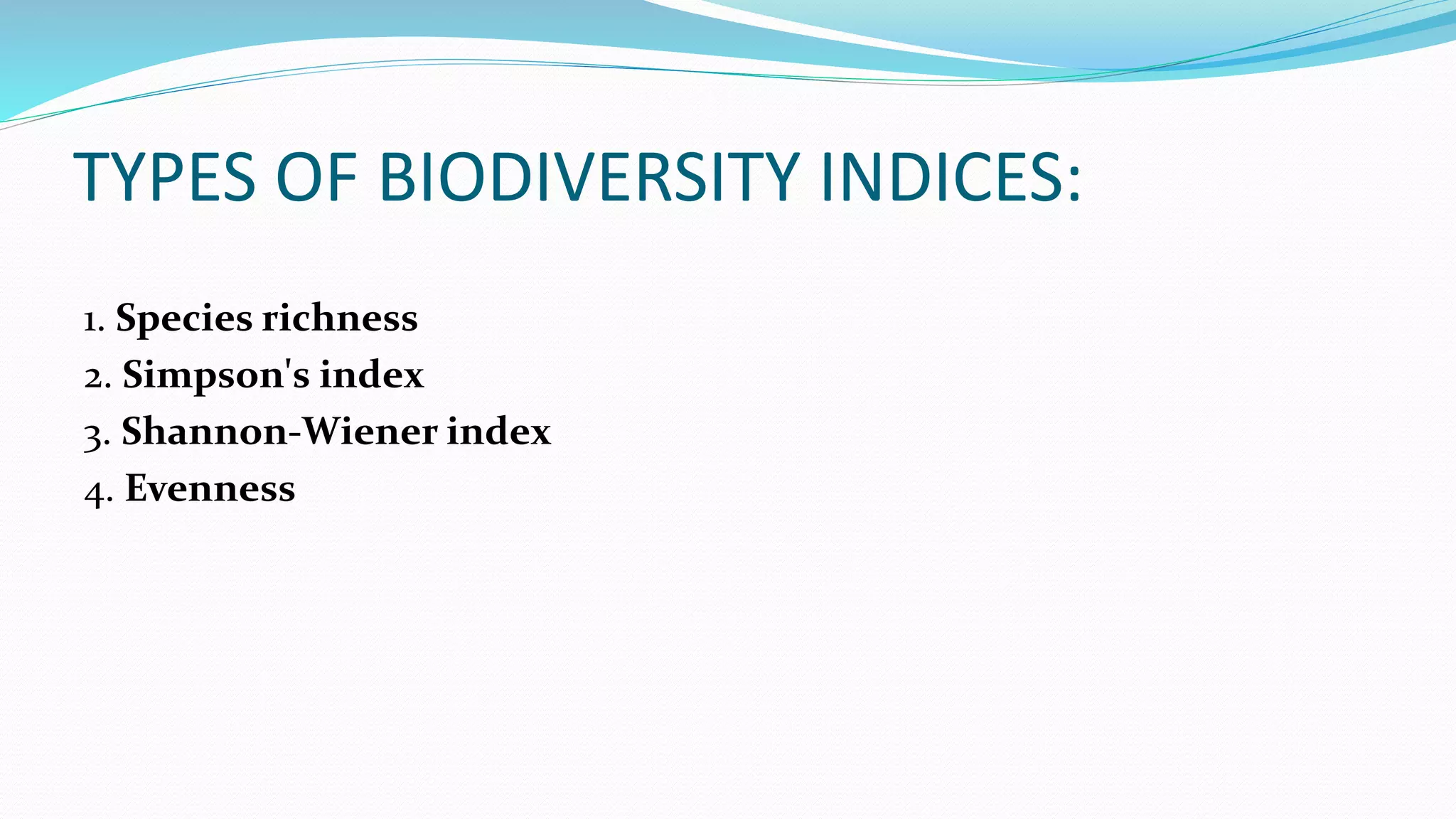 biodiversity indices | PPTX