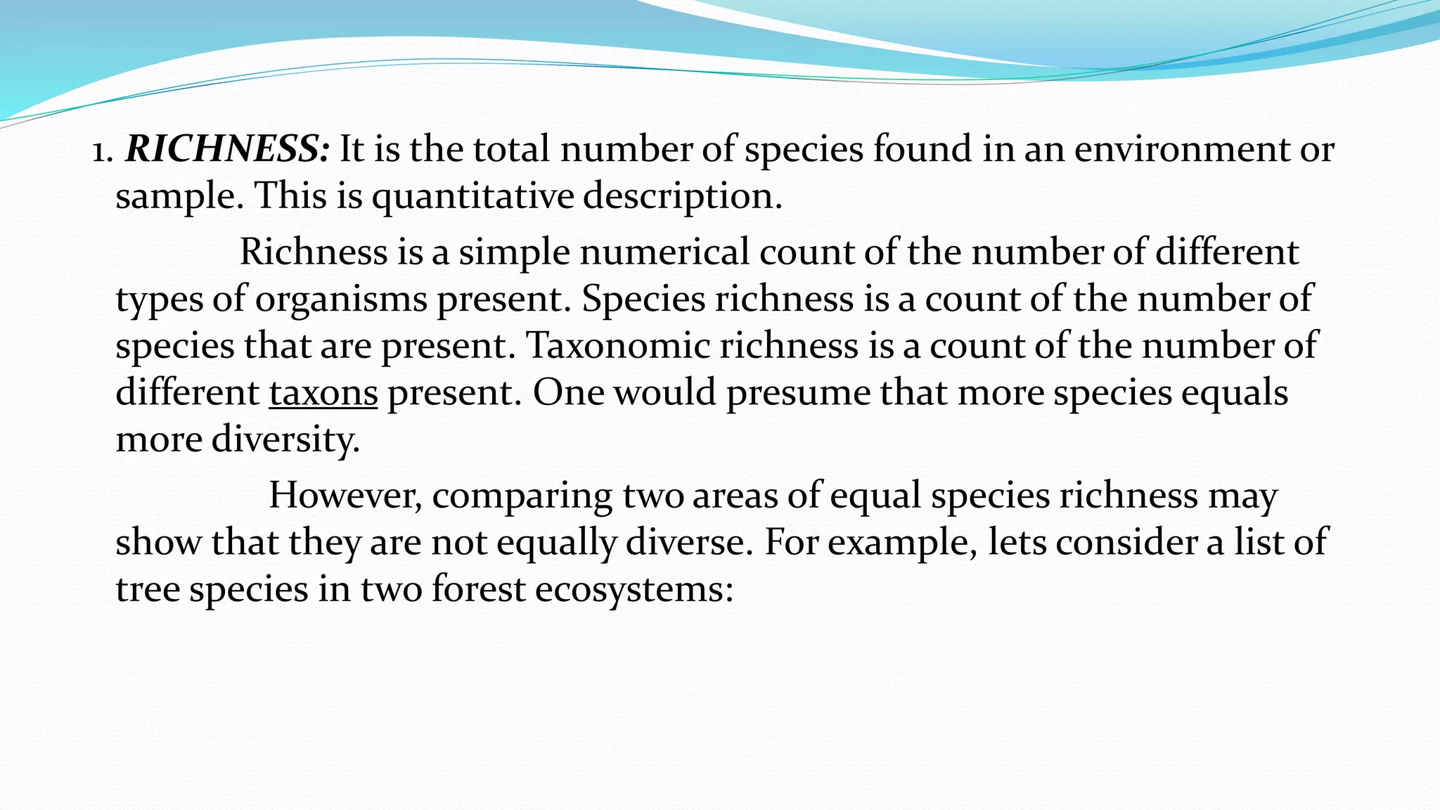 biodiversity indices | PPTX