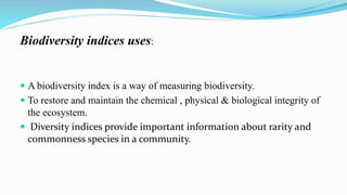 biodiversity indices | PPTX