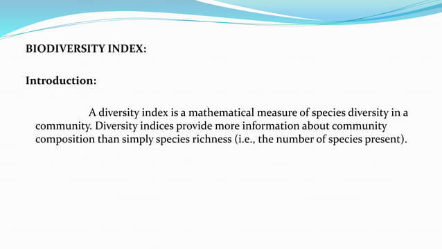 biodiversity indices | PPTX