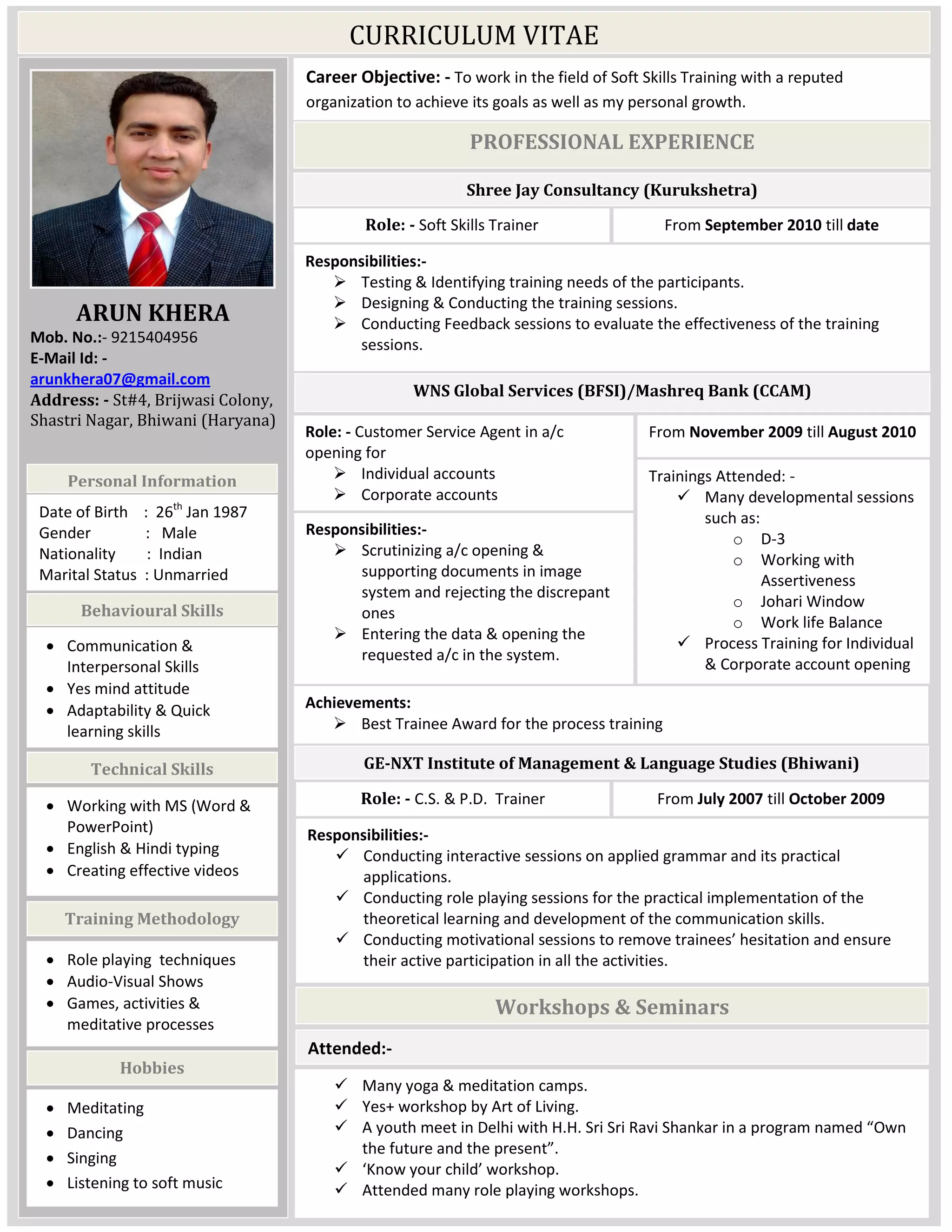 Arun Khera-CV | PDF