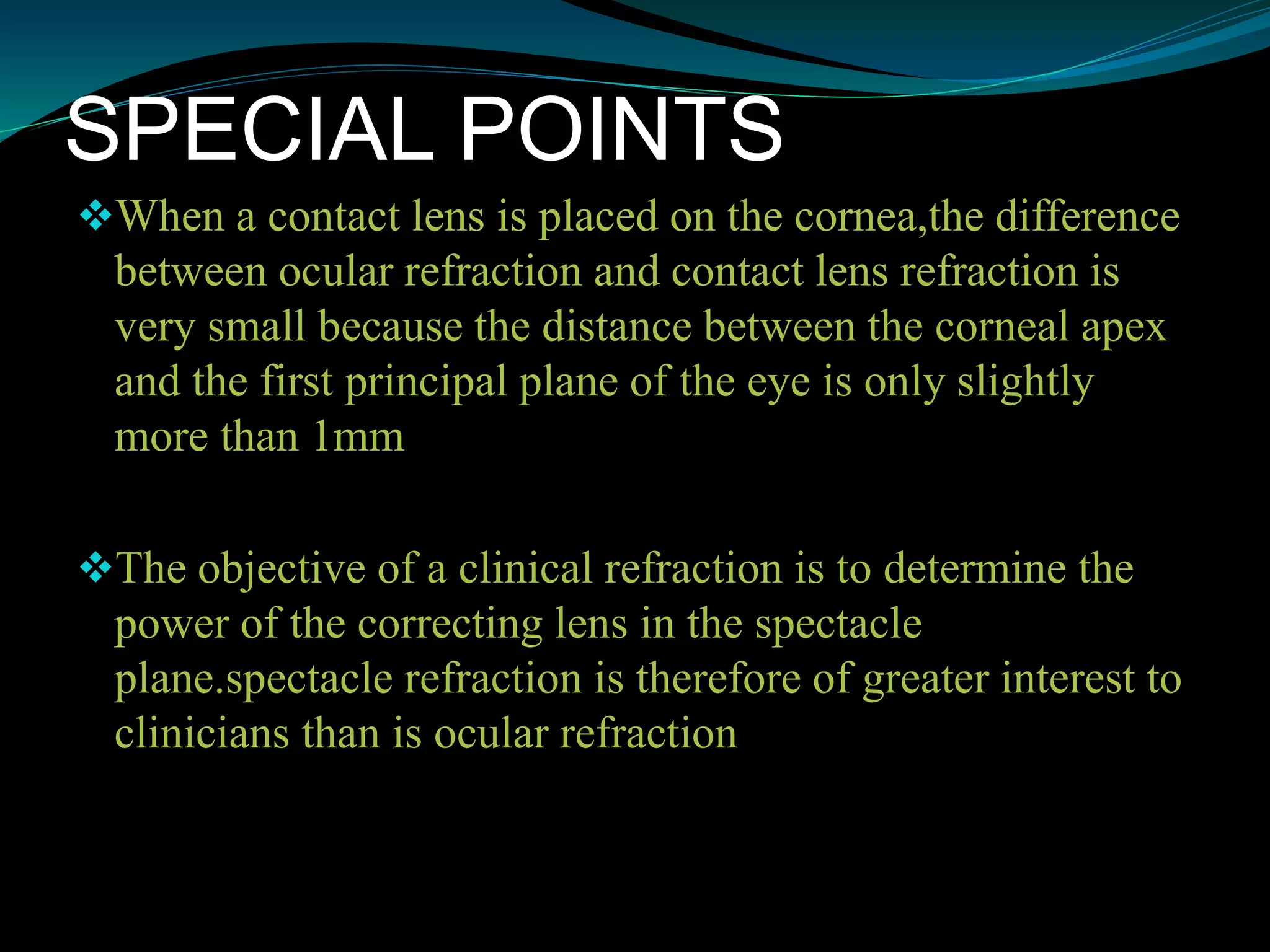 spectacle refraction versus ocular refraction | PPTX