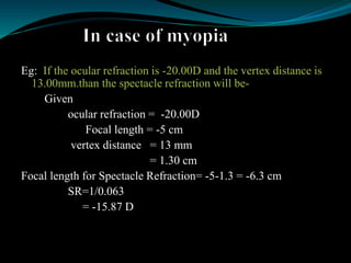 spectacle refraction versus ocular refraction | PPTX
