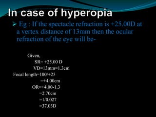 spectacle refraction versus ocular refraction | PPTX
