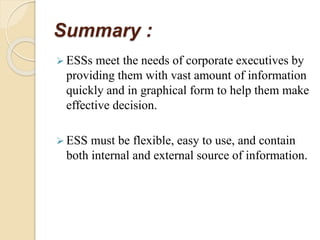 Executive Support System (ESS) | PPTX