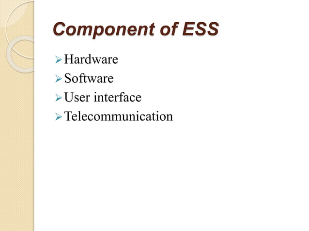 Executive Support System (ESS) | PPTX | Computing | Technology & Computing