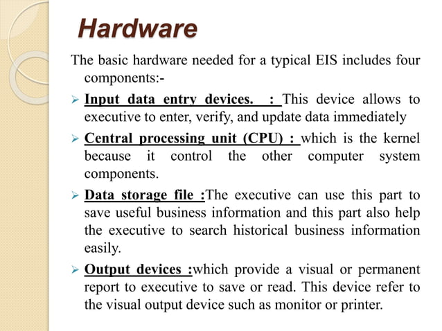 Executive Support System (ESS) | PPTX | Computing | Technology & Computing