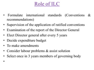 Arunima ll-role of ilo & ilc | PPTX | Business | Business and Finance