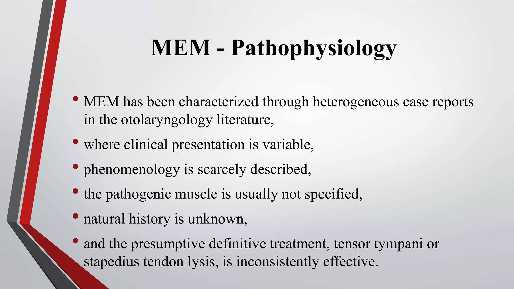 Middle Ear Myoclonus(MEM) | PPTX