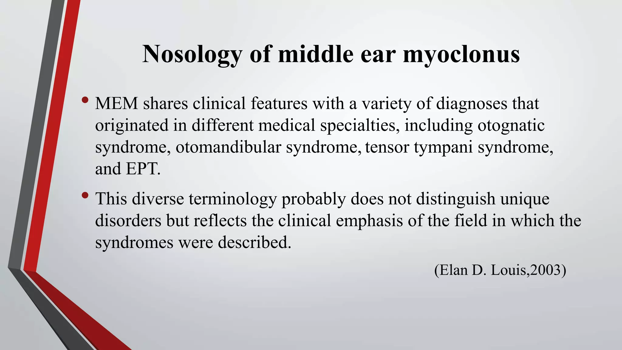 Middle Ear Myoclonus(MEM) | PPTX