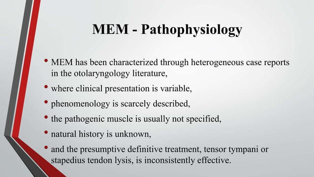 Middle Ear Myoclonus(MEM) | PPTX | Ear, Nose and Throat Conditions ...