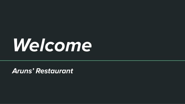 Arun's restaurant ppt (2) | PDF