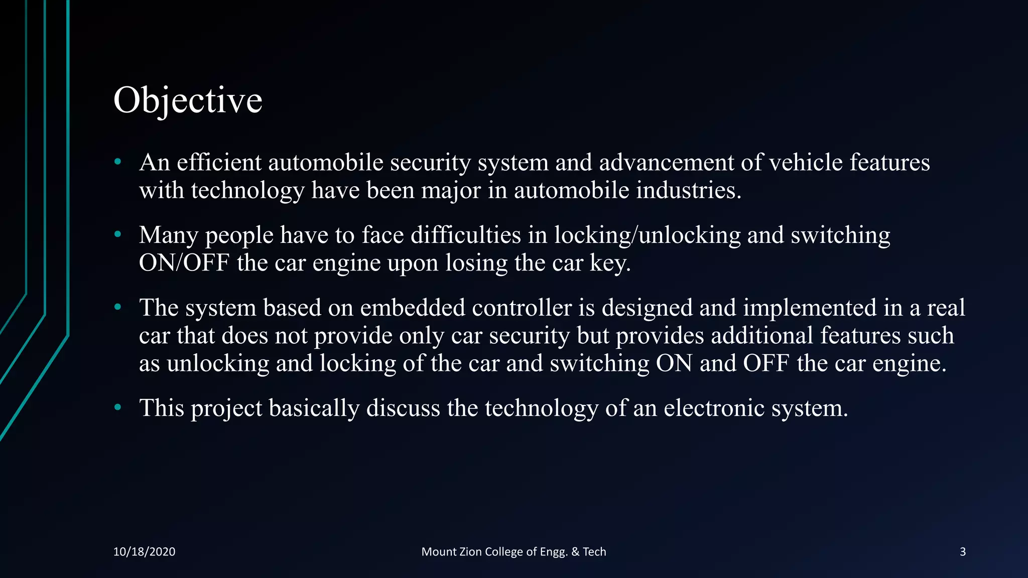 SMART ANTI THEFT SYSTEM FOR VECHILE SECURITY USING GSM | PPTX