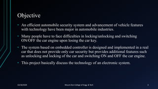 SMART ANTI THEFT SYSTEM FOR VECHILE SECURITY USING GSM | PPTX