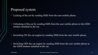 SMART ANTI THEFT SYSTEM FOR VECHILE SECURITY USING GSM | PPTX