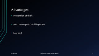 SMART ANTI THEFT SYSTEM FOR VECHILE SECURITY USING GSM | PPTX