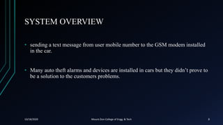 SMART ANTI THEFT SYSTEM FOR VECHILE SECURITY USING GSM | PPTX