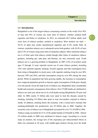 Tobacco Industry: It’s socio-economic effect in Bangladesh | PDF