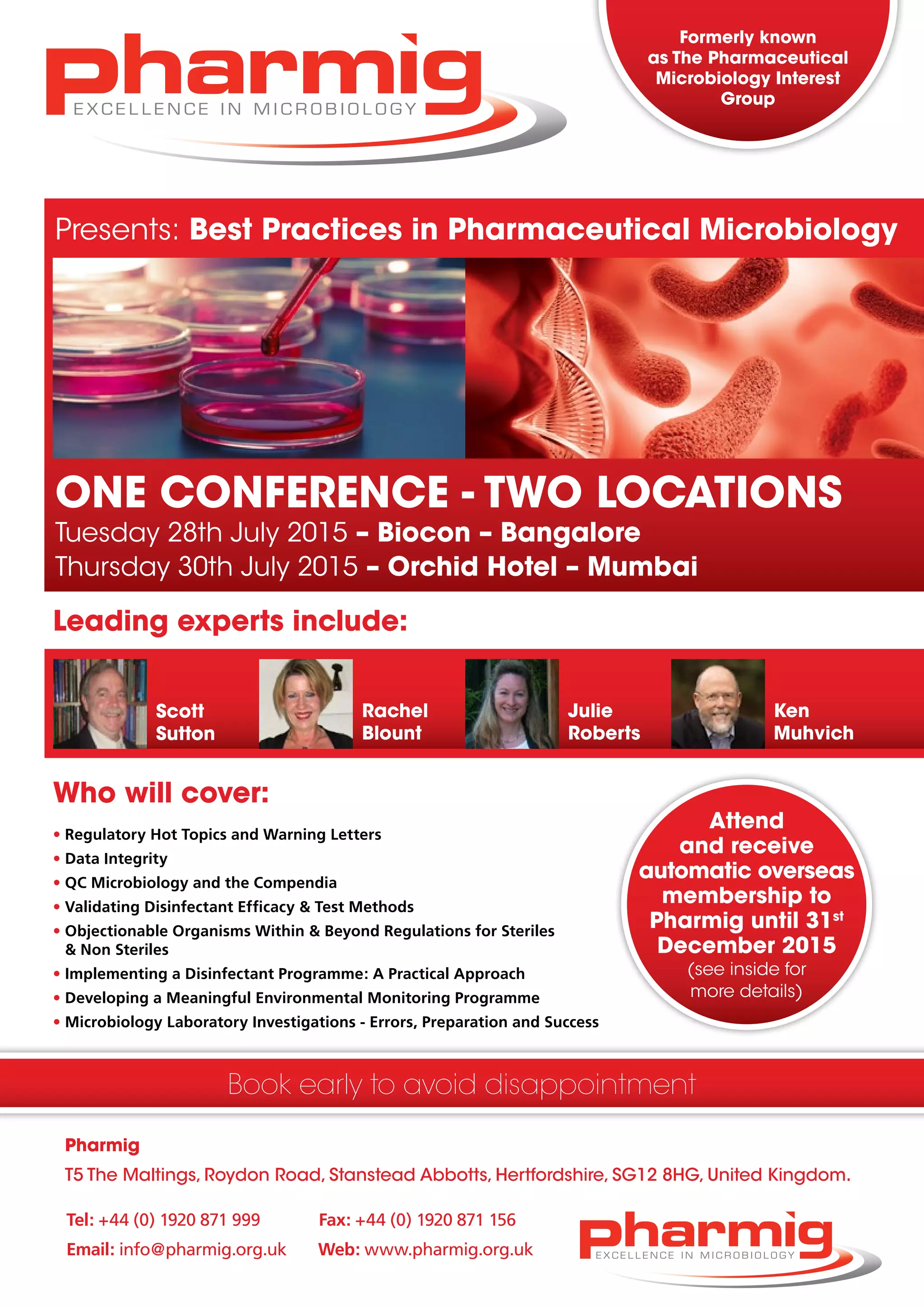 India's first Int'l Conference on Best Practices in Pharma Microbiology ...