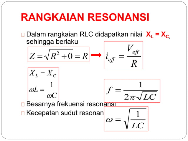 Arus dan tegangan AC ( Rangkaian RLC ) | PPTX
