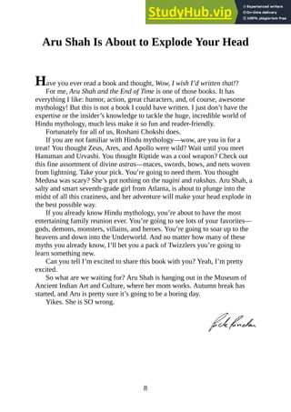 Aru Shah And The End Of Time | PDF