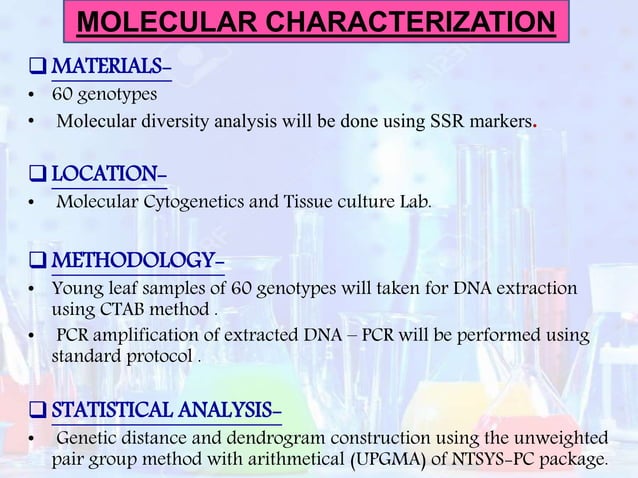 Msc. synopsis OAT Genetic diversity and molecular markers | PPT