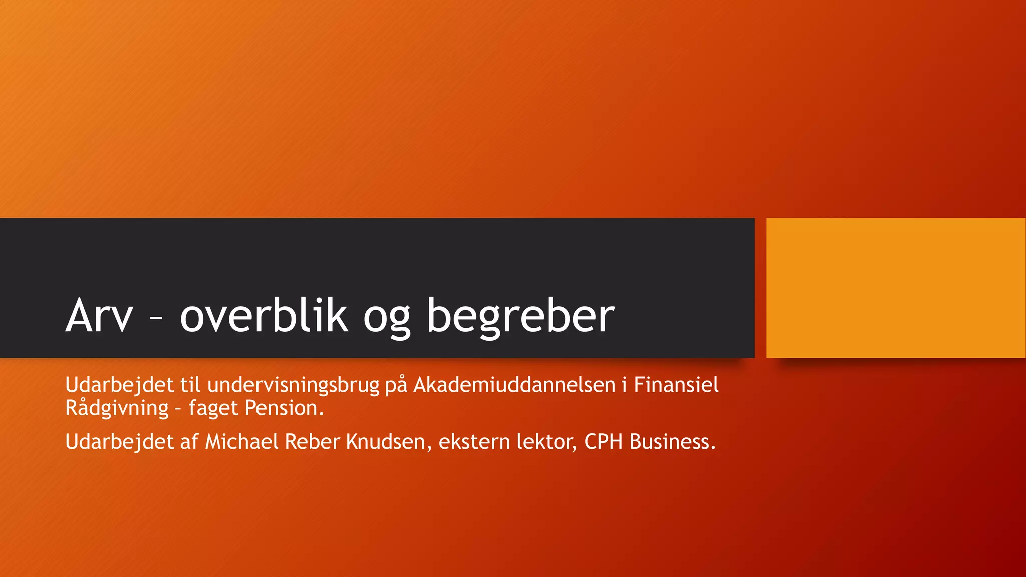 Arv overblik og definitioner | PPT