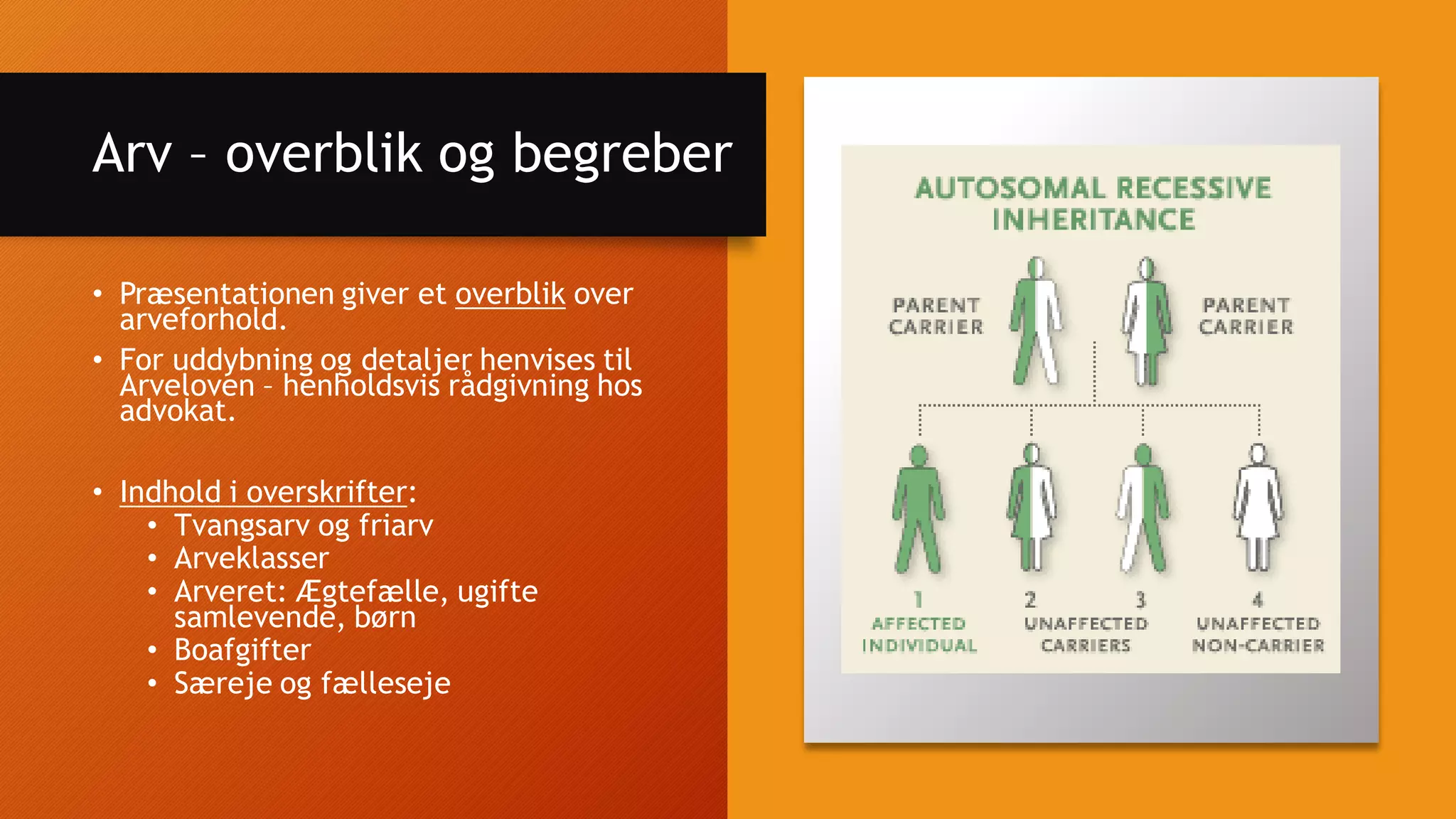 Arv overblik og definitioner | PPT