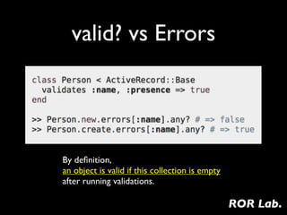 Active Record Validations, Season 1 | KEY