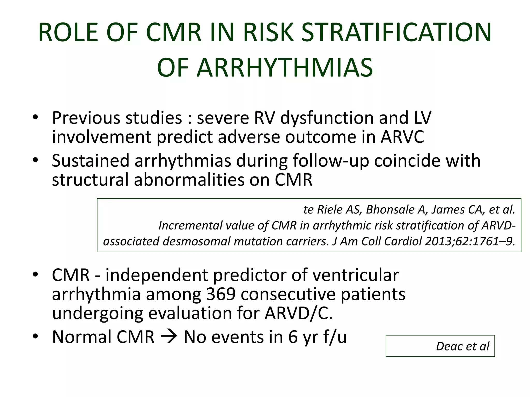 ARRHYTHMOGENIC RIGHT VENTRICULAR DYSPLASIA/CARDIOMYOPATHY | PPTX
