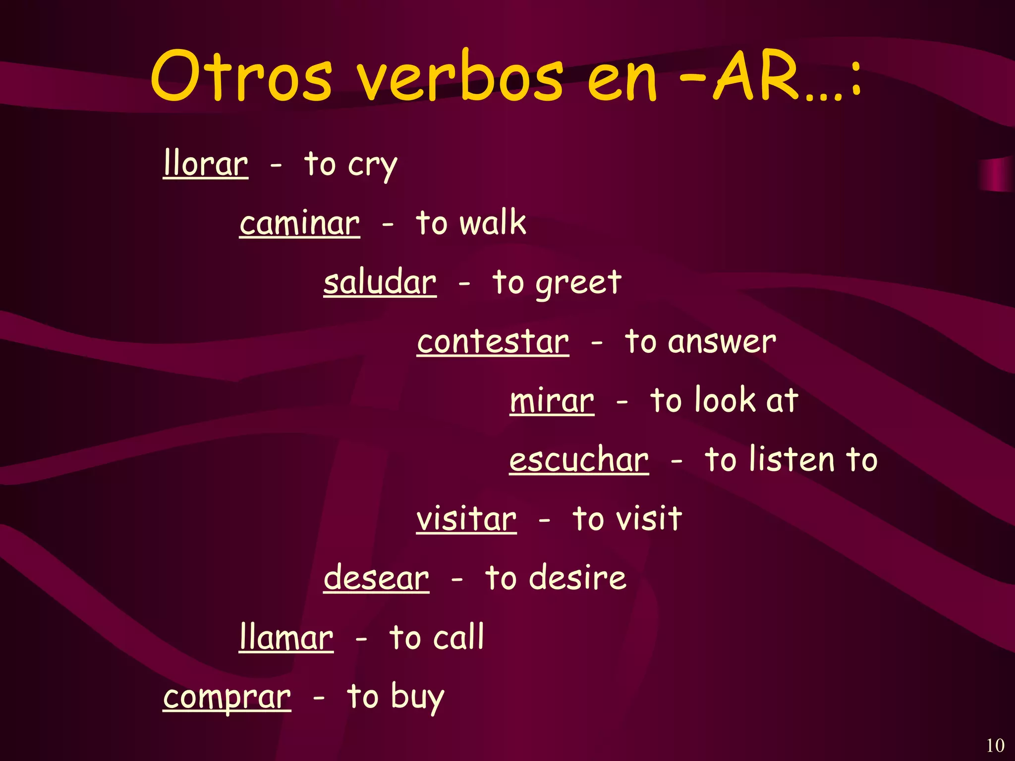 Ar verbs conjugation and practice | PPT