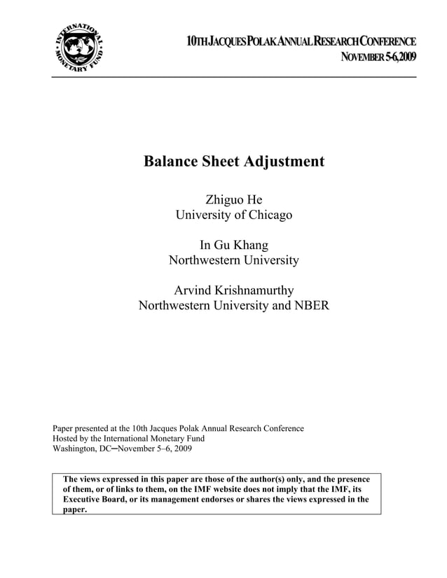 Balance Sheet Adjustment | PDF