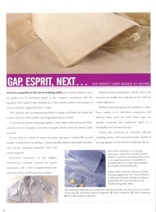 Arvind ltd garment exports division brochure | PDF