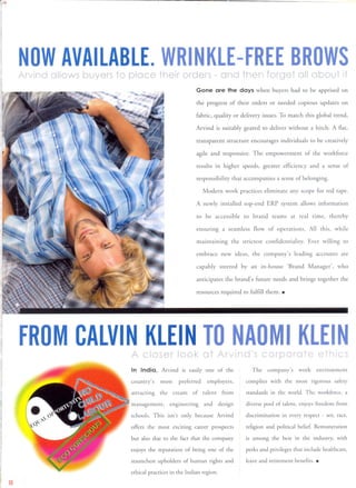 Arvind ltd garment exports division brochure | PDF