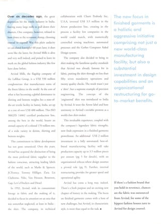 Arvind ltd garment exports division brochure | PDF
