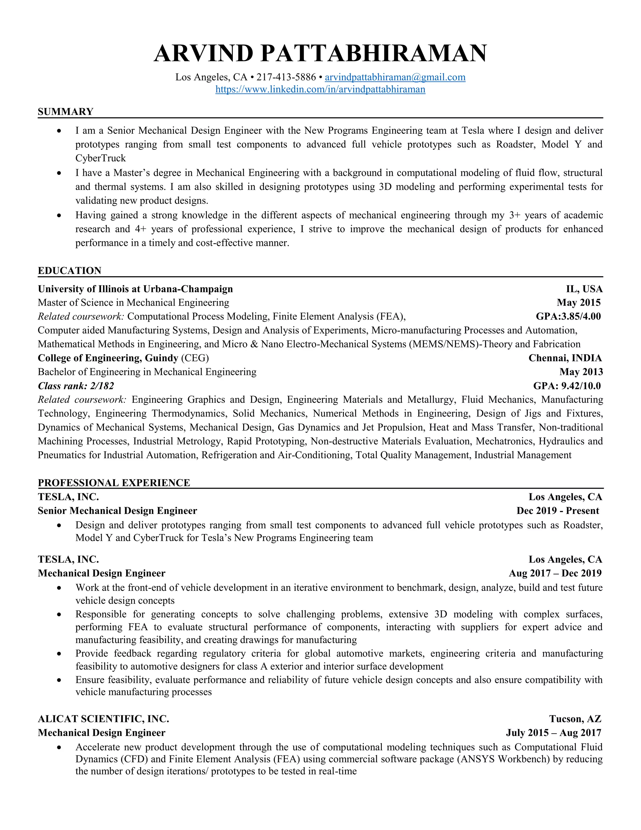 Arvind pattabhiraman Resume | PDF