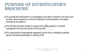 Investigator's Brochure - The Road Map for Investigators | PPTX
