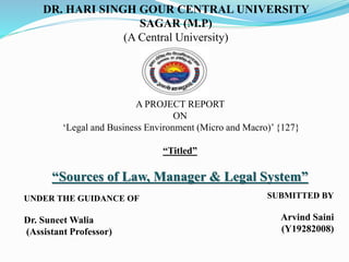 sources of law , manager and legal system | PPTX