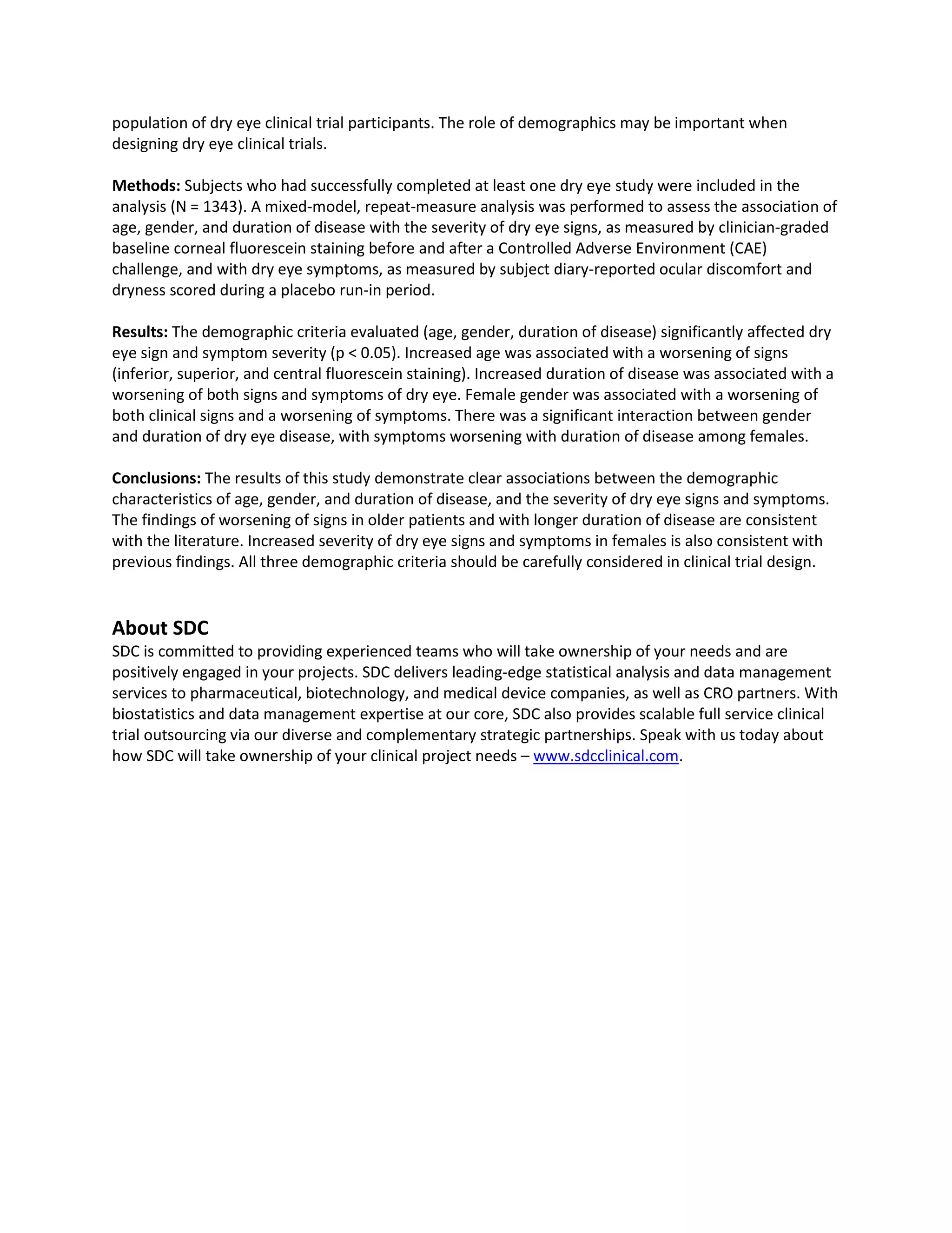 ARVO 2015 Poster Presentation by Kirk Bateman, Director, Biostatistics ...