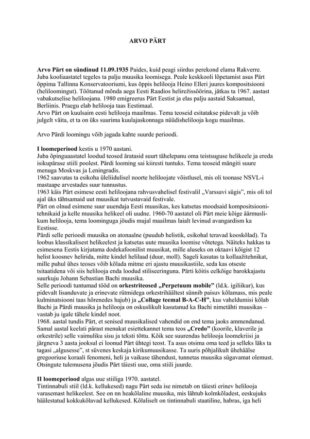 Arvo pärt | PDF