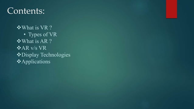 Virtual Reality & Augmented Reality | PPTX