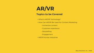 AR/VR: The Future of Content Marketing? | PPT