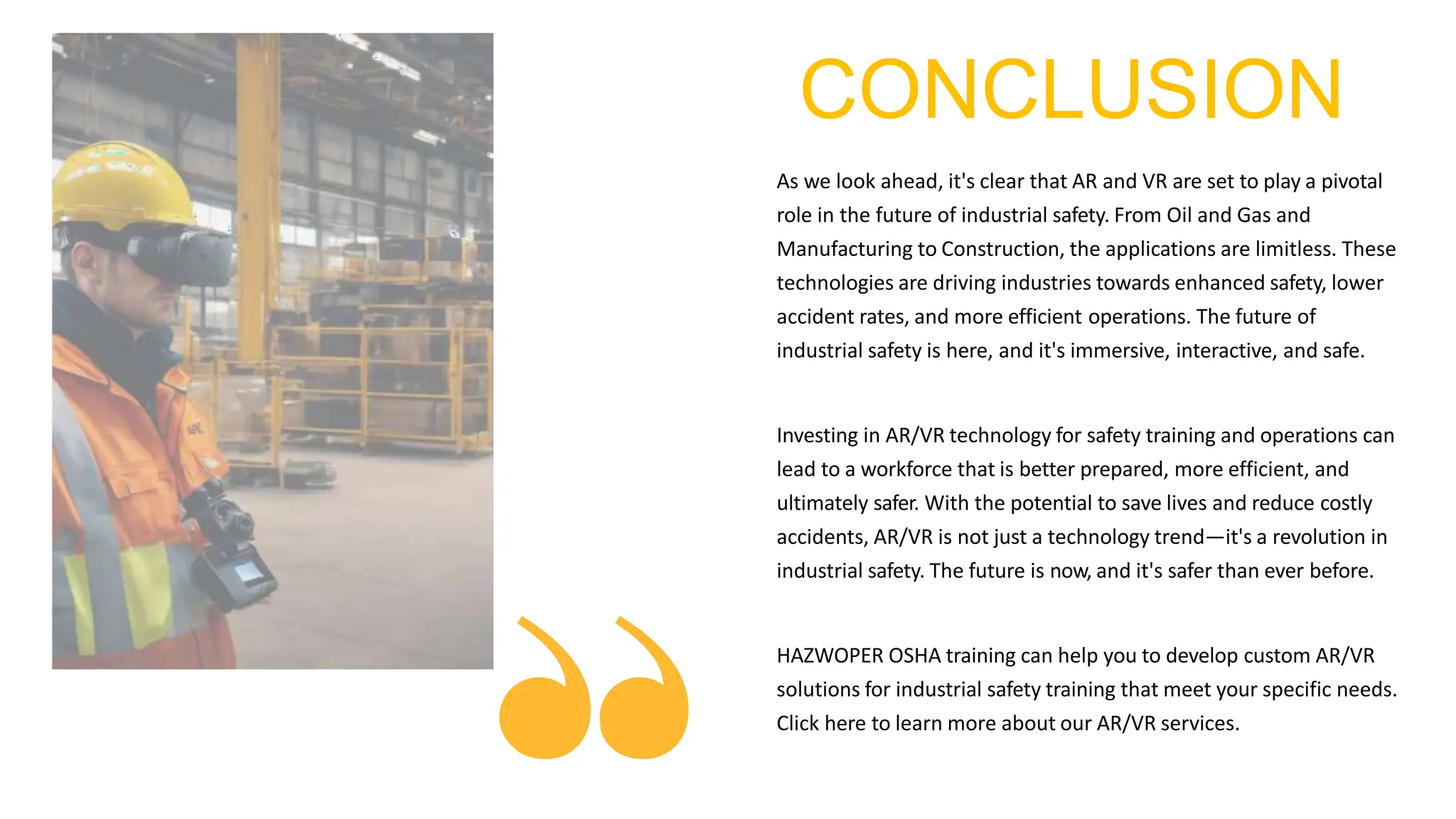 ARVR The Future of Industrial Safety | PPT