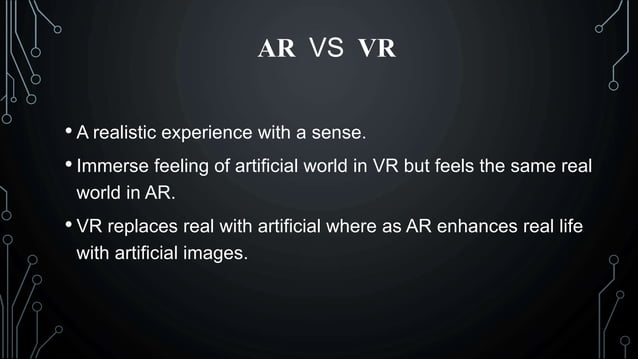 AR & VR technology | PPTX | Augmented Reality | Technology & Computing
