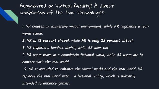 Augmented vs Virtual Reality.pptx | Augmented Reality | Technology ...