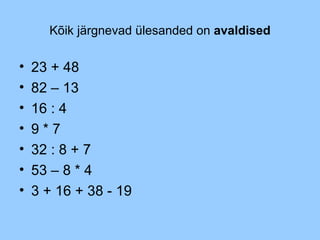 Avaldis. 3.klass | PPT