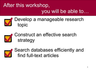 Create a research strategy at TUL | PPT