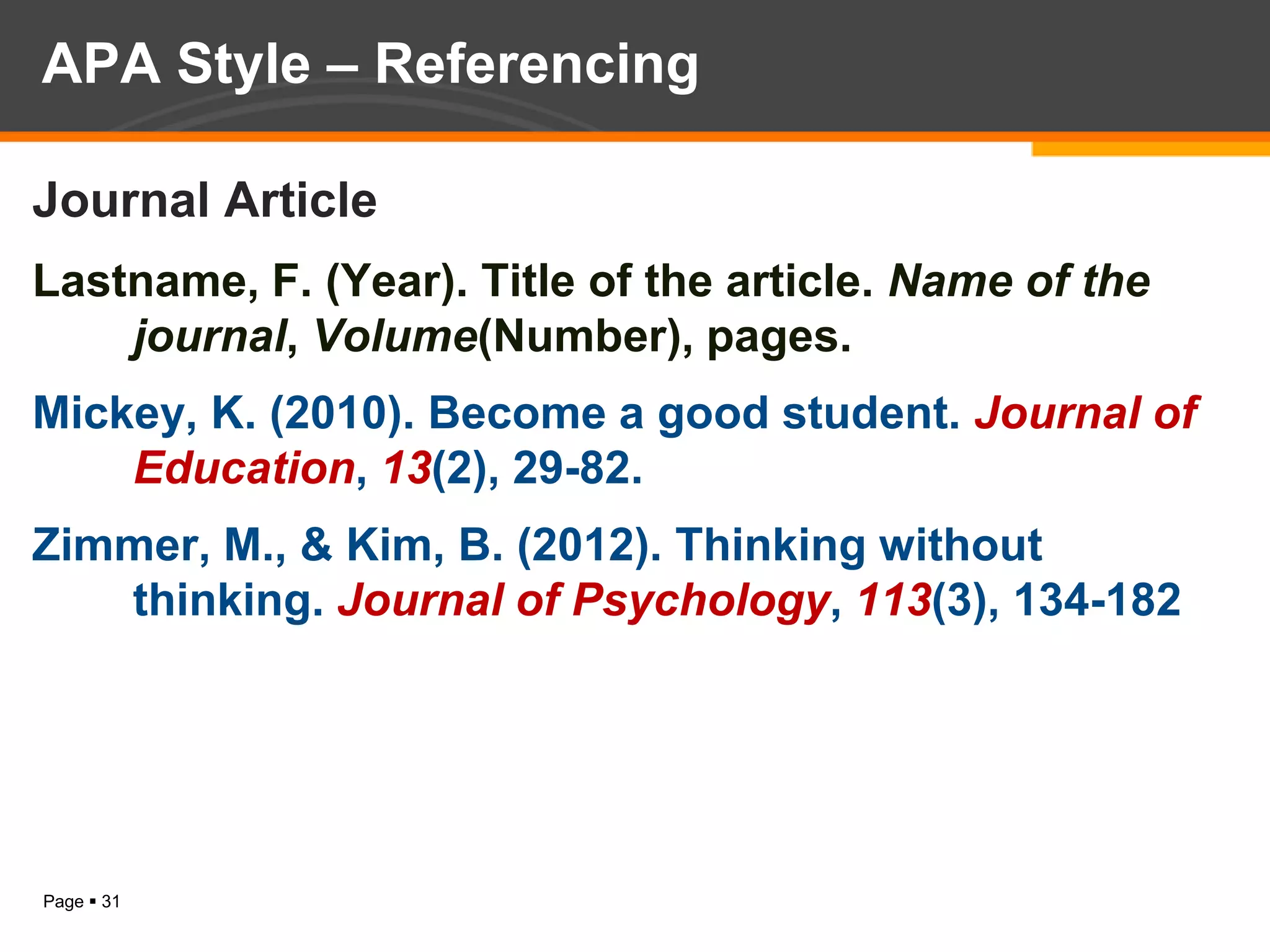Introduction to Citations and Referencing | PPTX